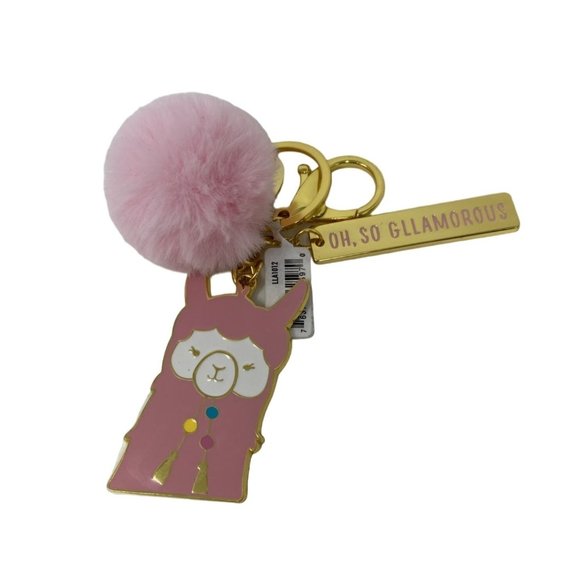 Hallmark | Accessories | Hallmark Pink Llama Metal Keychain With Pom ...
